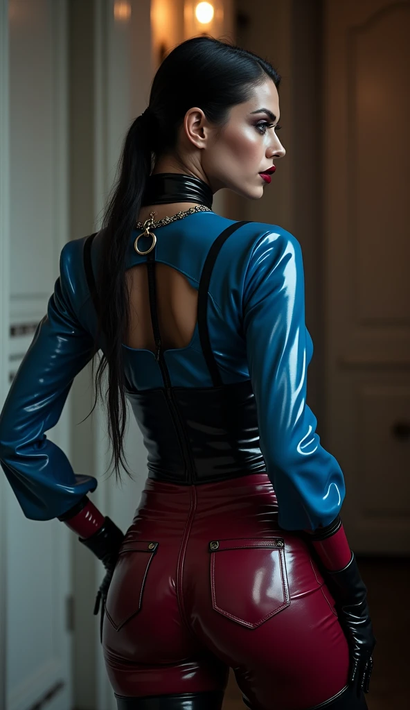 Femme, vue de dos, latex, brillant, Les vampires, stricte, latex ...