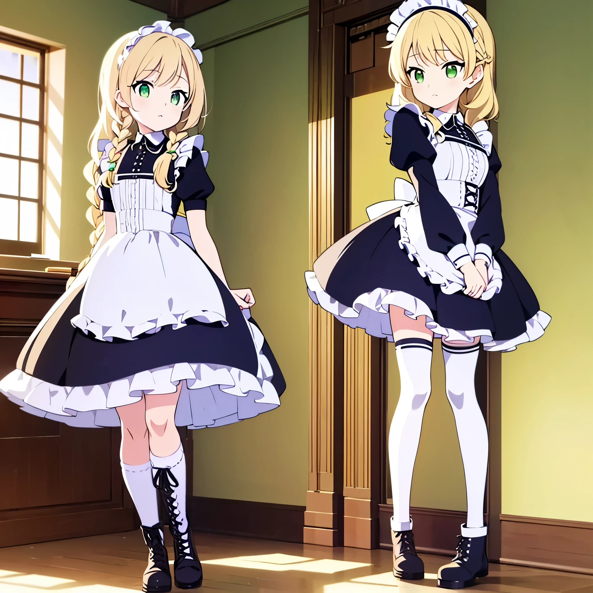 Anime image of a woman in a maid outfit standing in a room - SeaArt AI