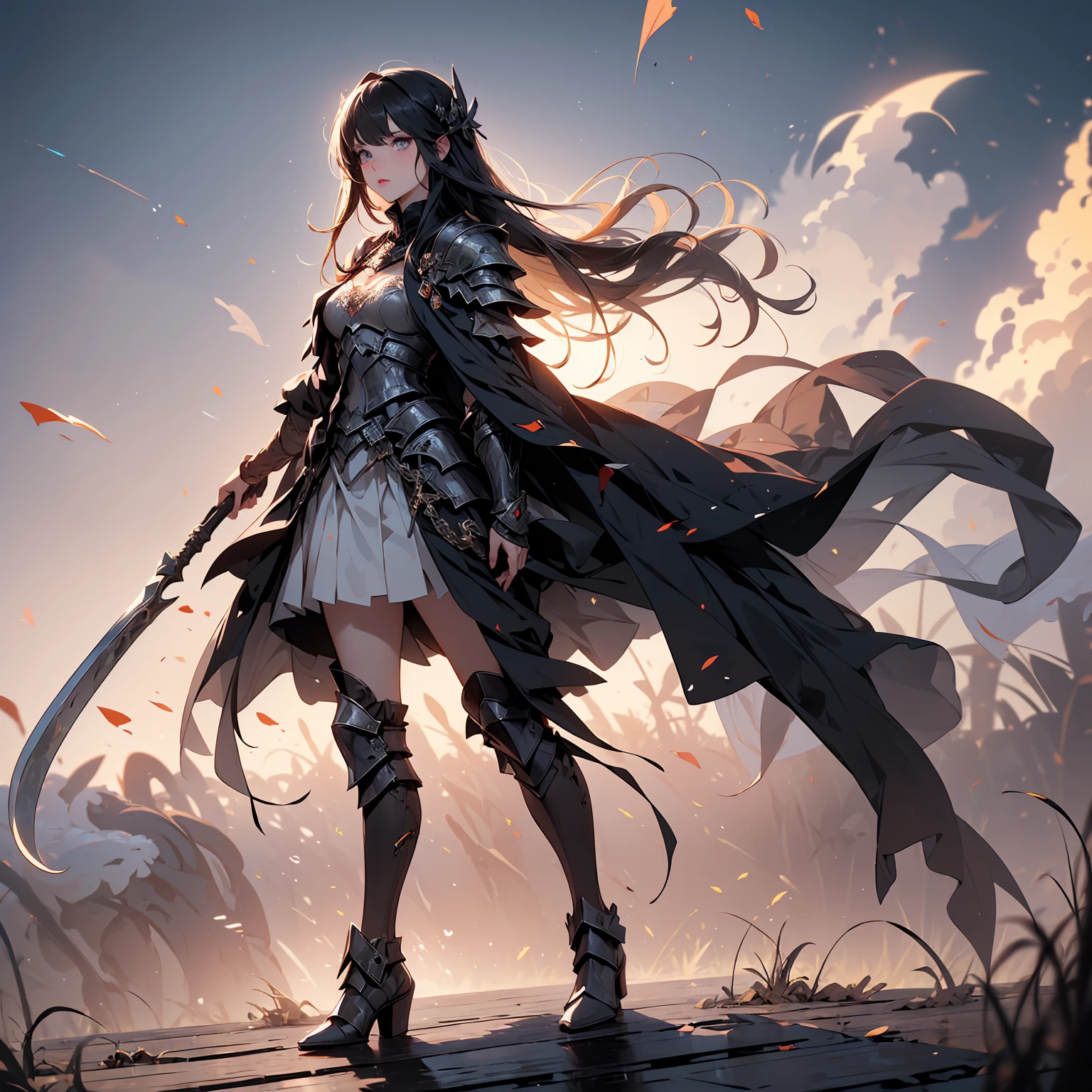 (((masterpiece, best quality, high detailed, 16k))) (1girl) A thin ...