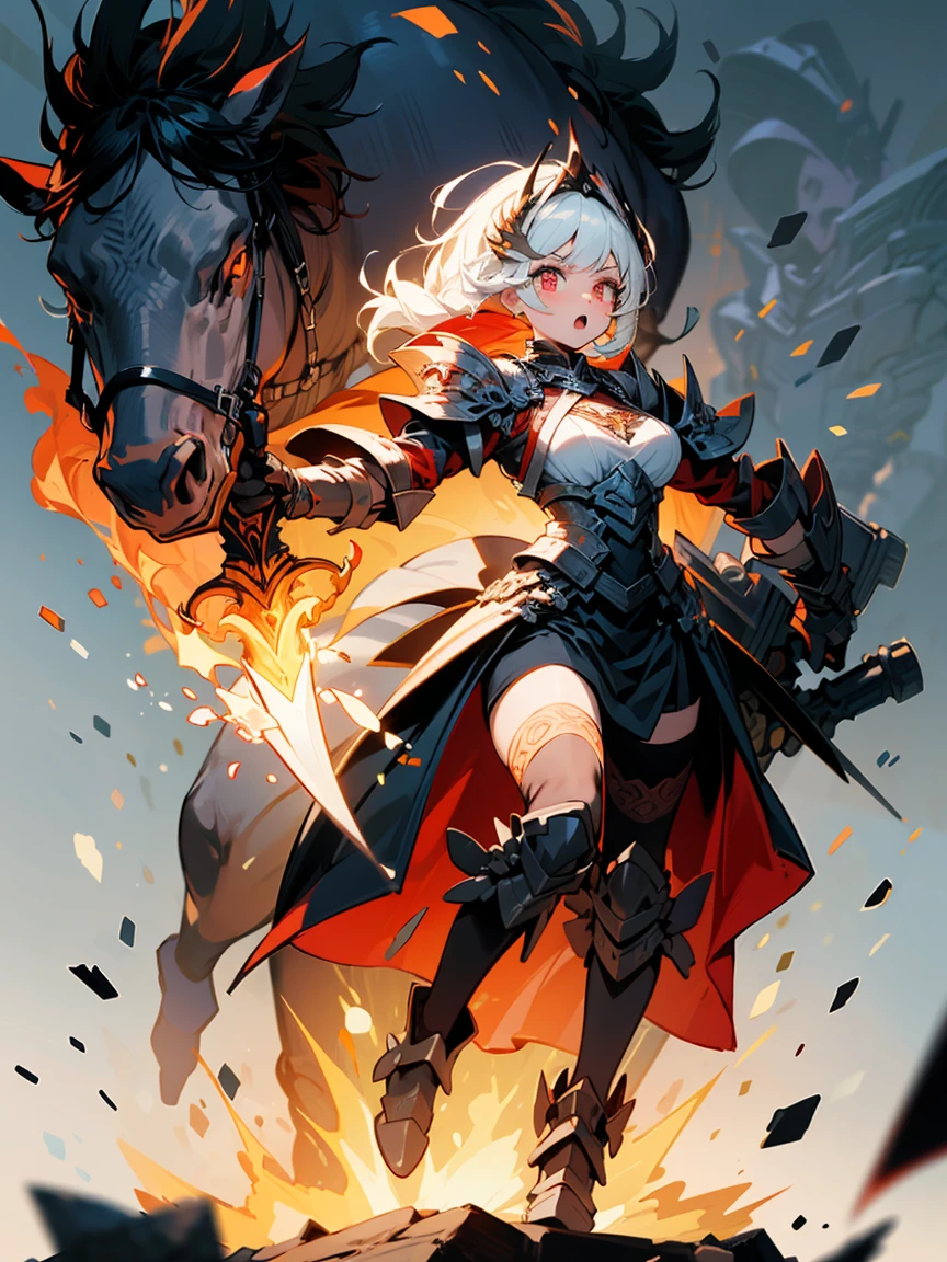 (((masterpiece, best quality, high detailed, 16k))) (1girl) A fearsome ...
