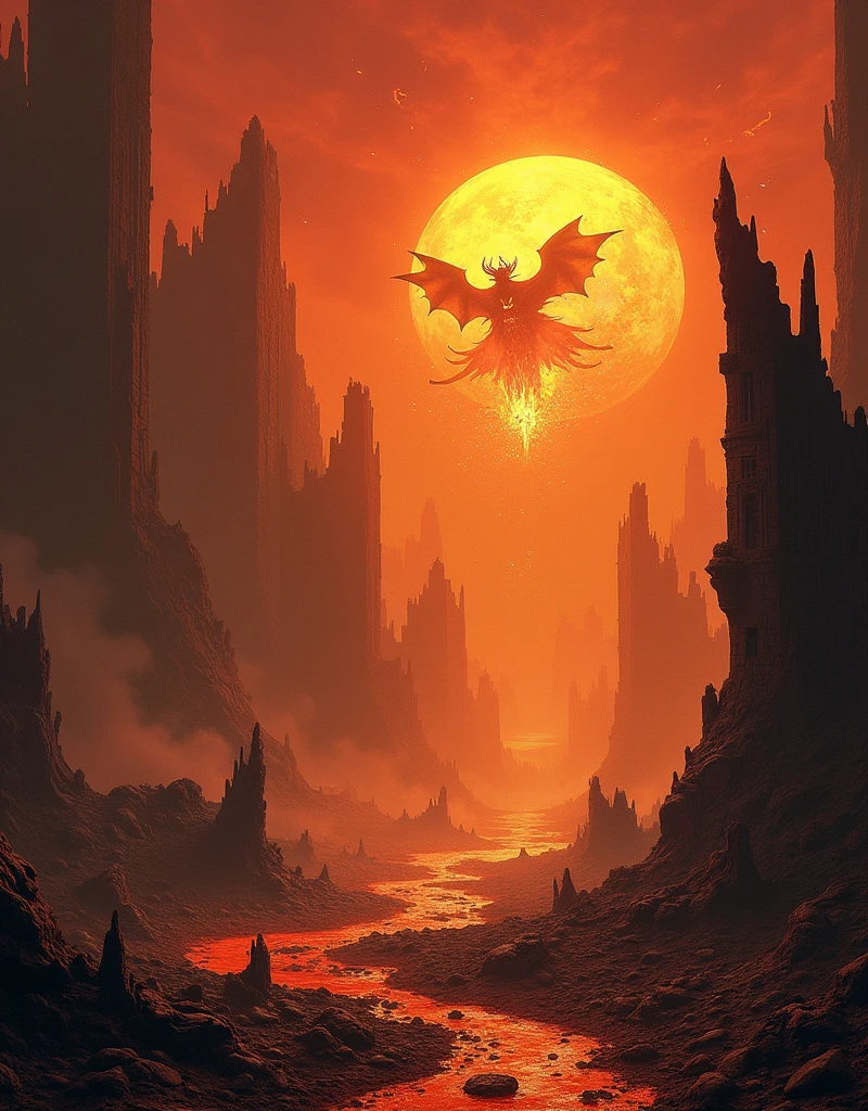 24k,ultra - detailed， Hellscape, The bottom of hell, the final battle ...