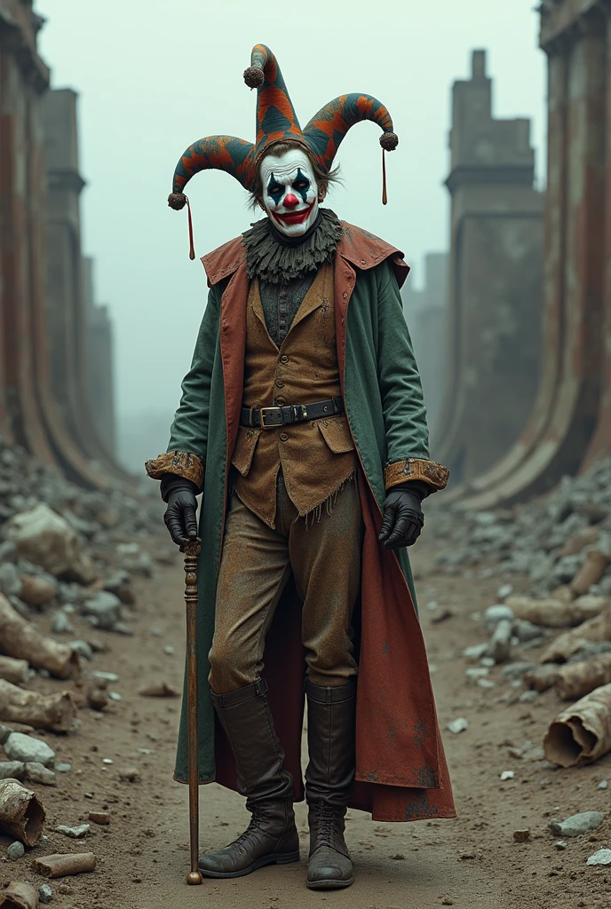 The jester from king lear post apocalyptic theme - SeaArt AI