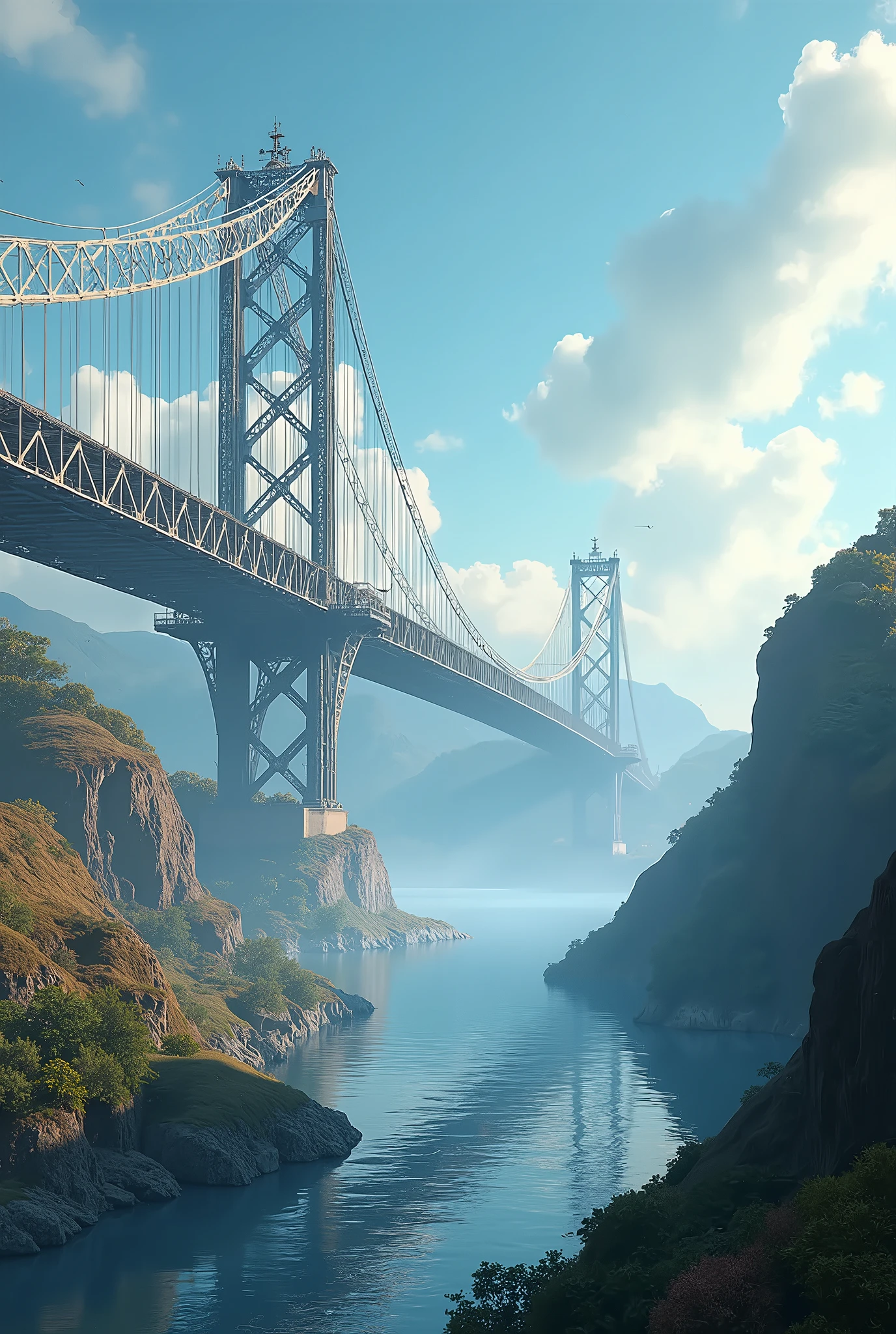 There is a bridge that is over a body of water - SeaArt AI