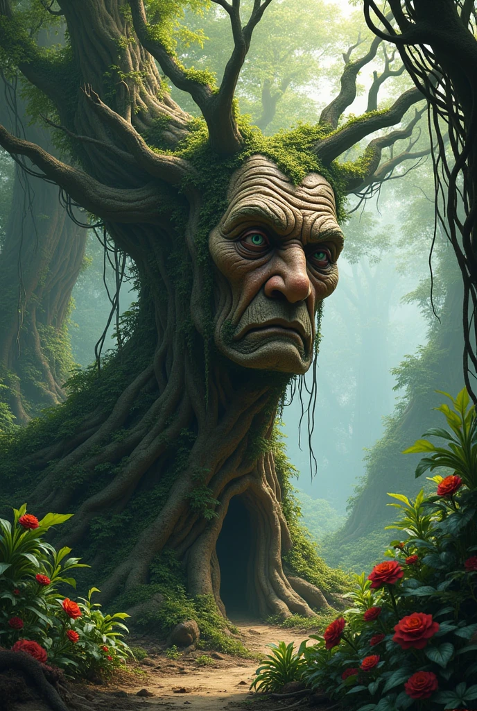 Tree heaving face in jungale - SeaArt AI