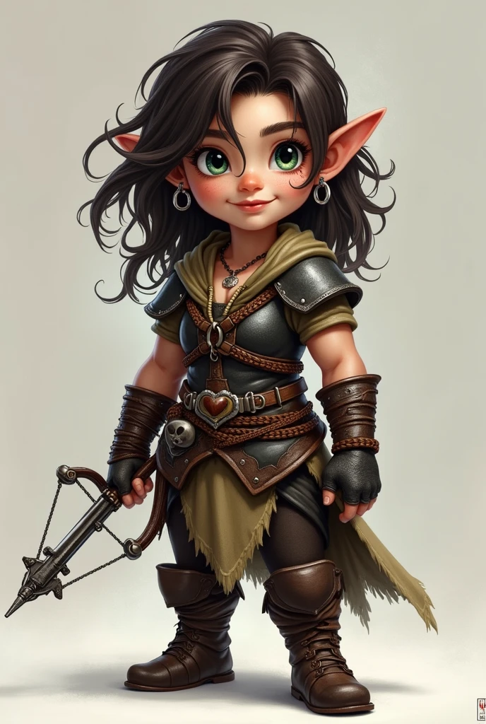 FULL body image a petite, athletic half-dwarf, half-human rogue ...