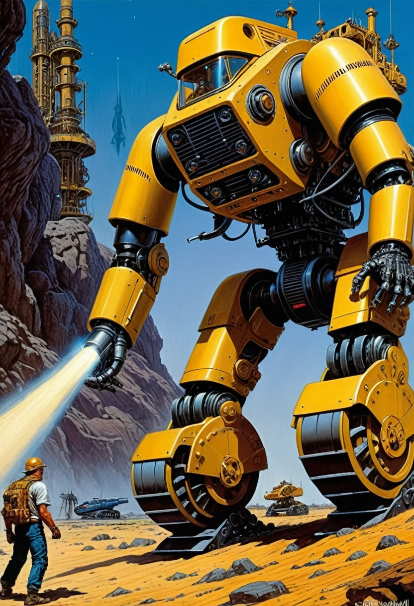 Heavy Machinery, science fiction, by Clyde Caldwell. best quality ...