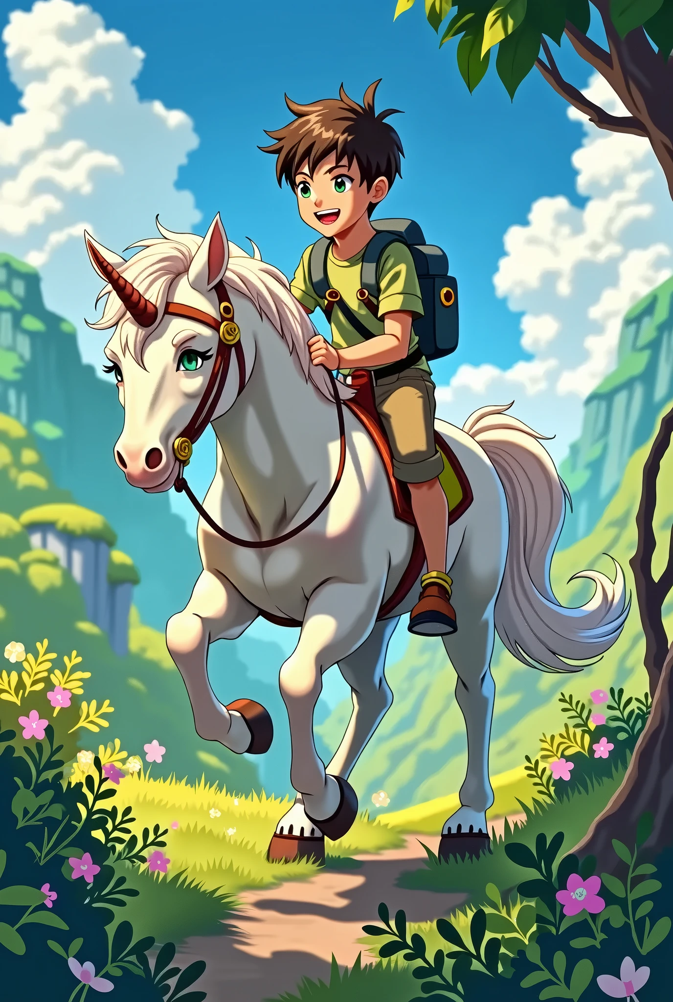 Boy rides anime centaur girl - SeaArt AI