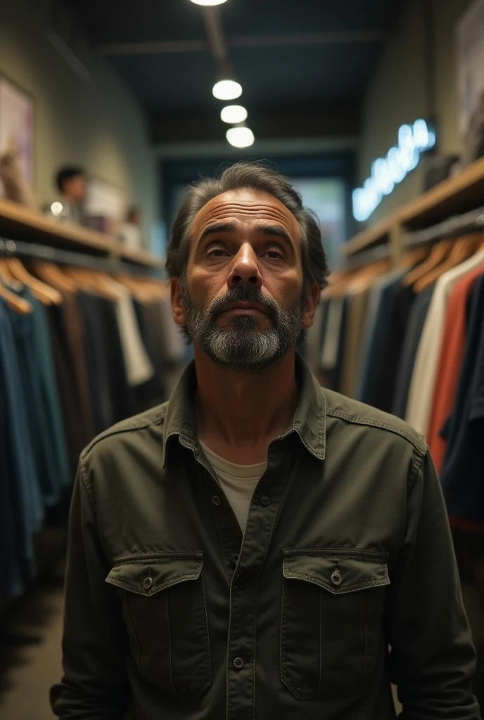 Man without money to buy pants and thinking about the motony of his ...