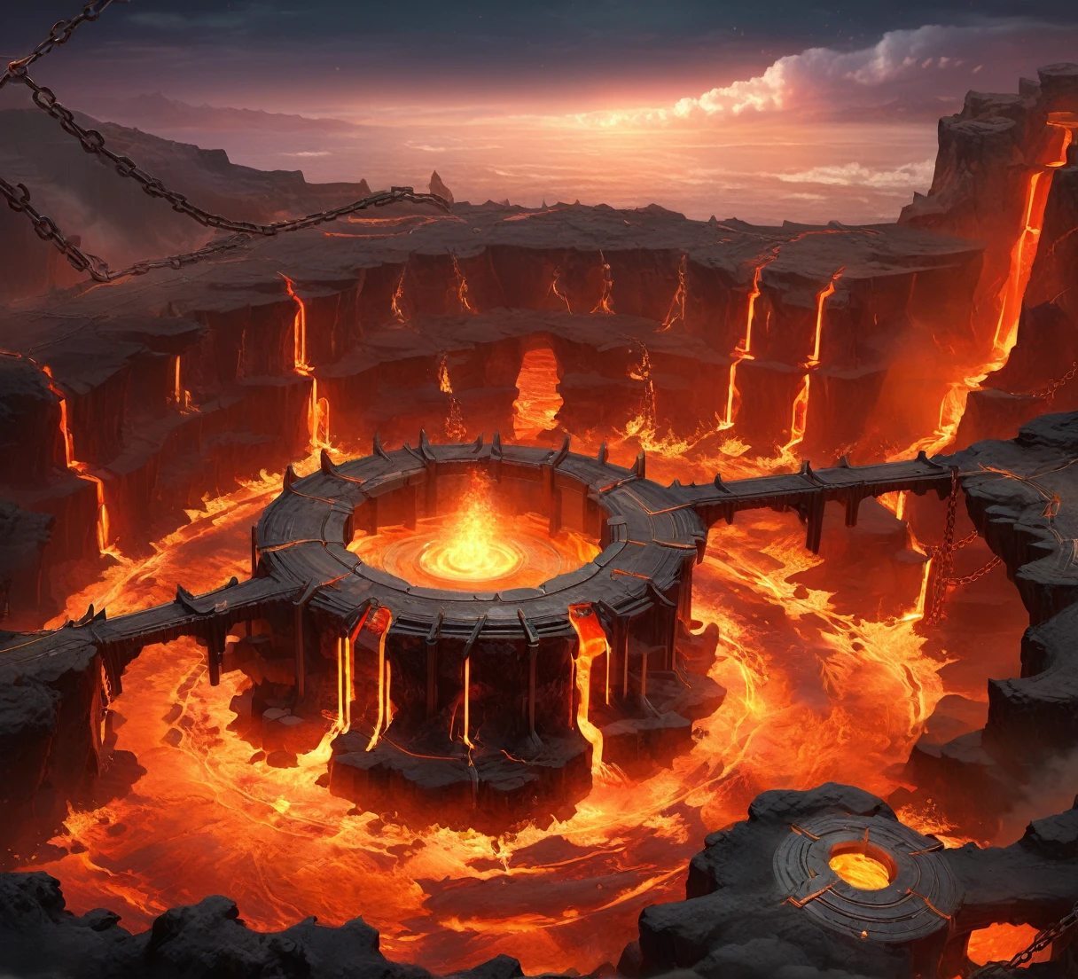 Scene concept, lava field, 3d rendering, realistic style, ultra - SeaArt AI