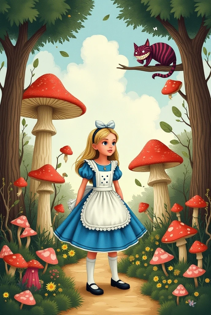 Alice in wonderland book cover - SeaArt AI