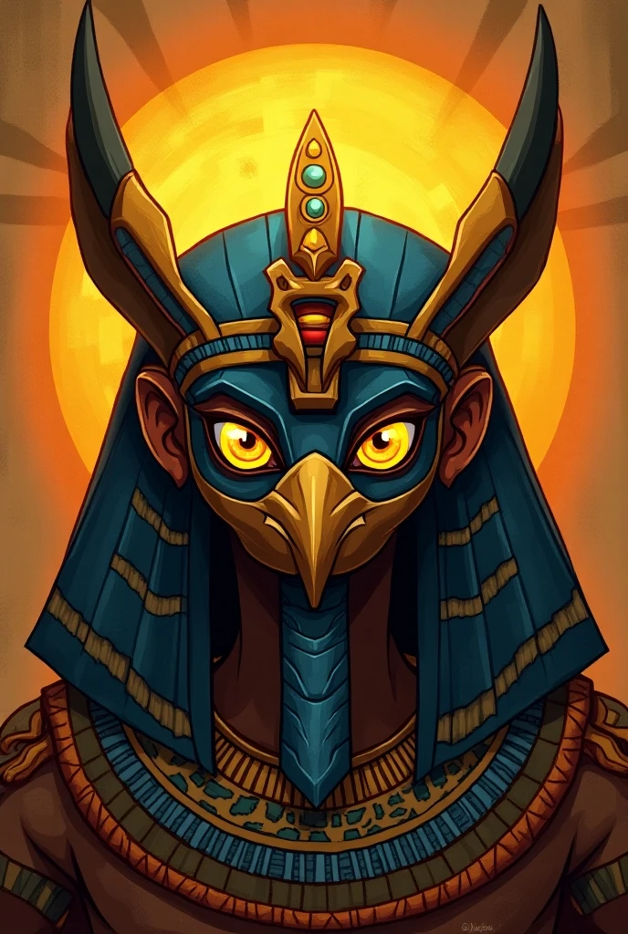 Make the head of God Ra from Egyptian mythology with the eyes of the ...