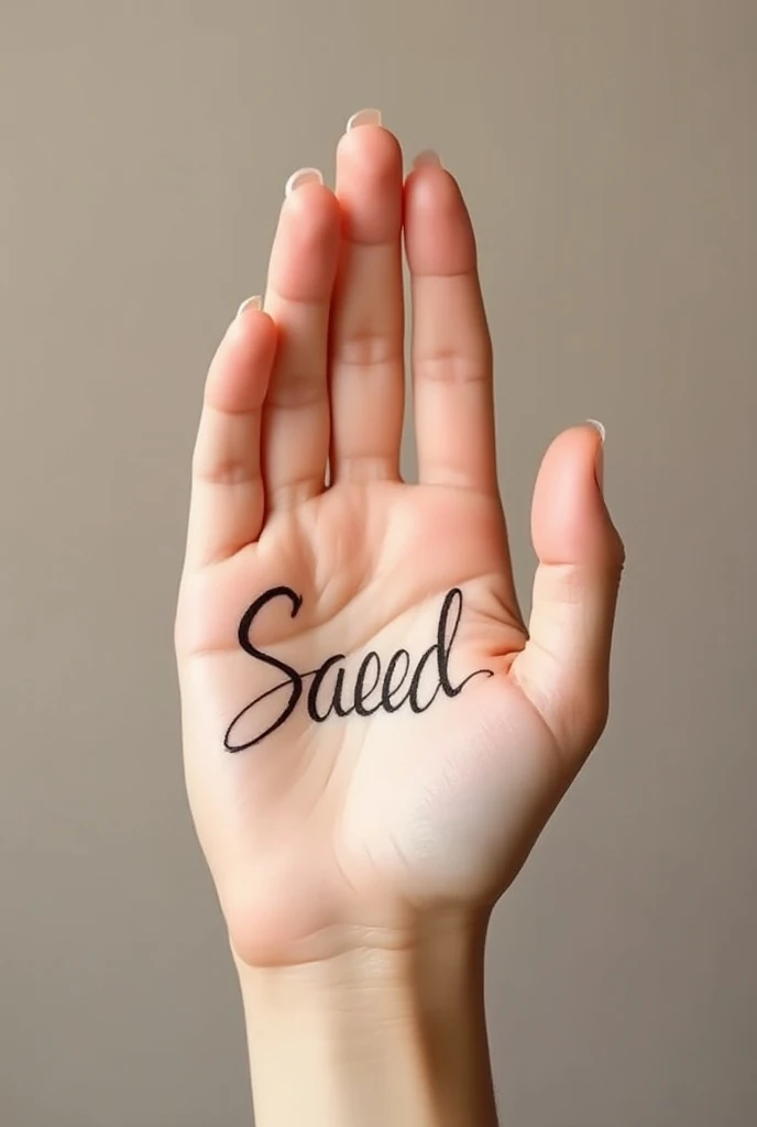 SAEED name on girl hand - SeaArt AI