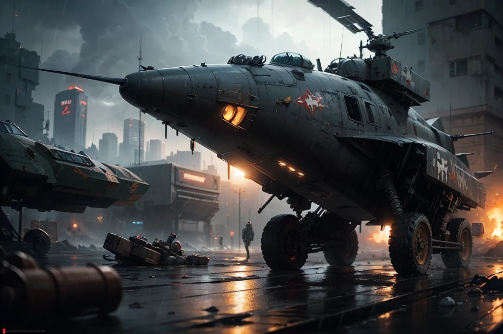 Cyberpunk world war 3, cinematic composition, Fantasy digital painting ...