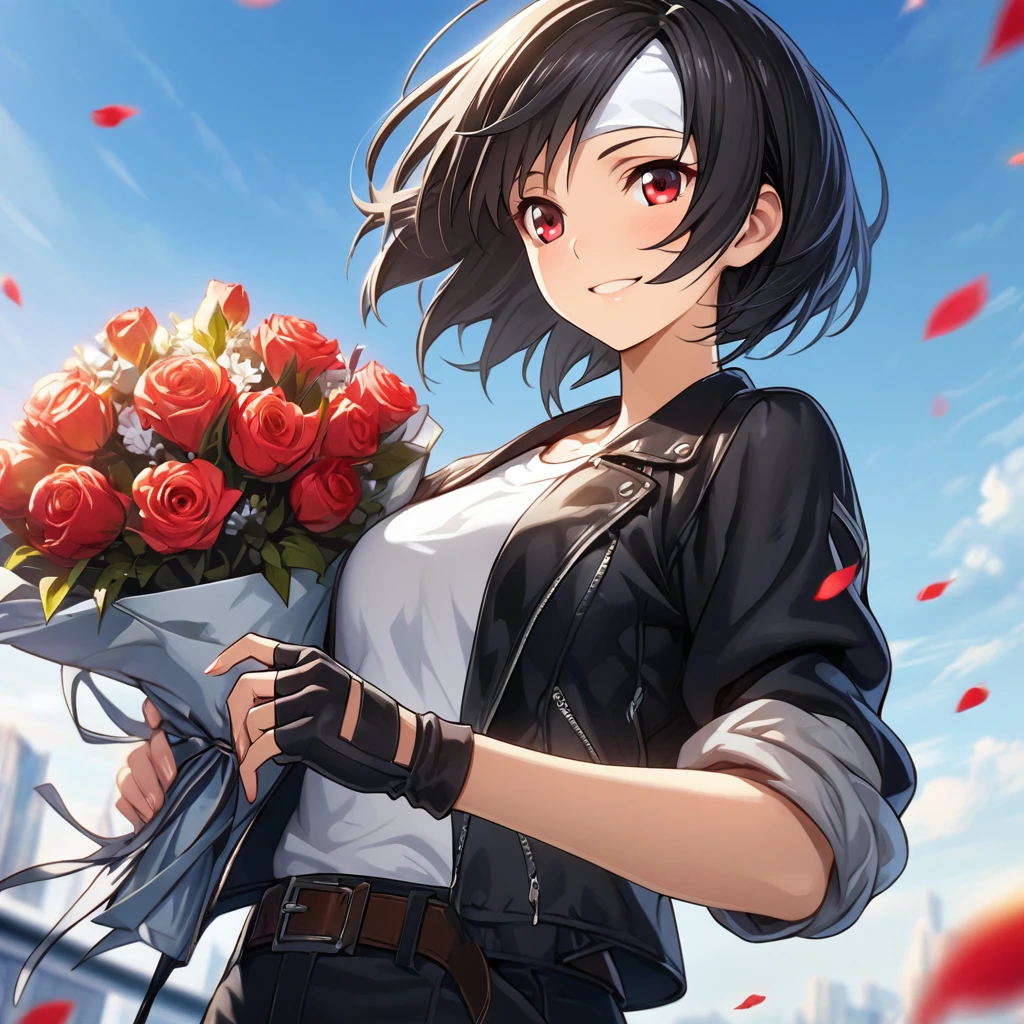 Mid view, medium shot, depth of field, apart, upper body, movie angle ...