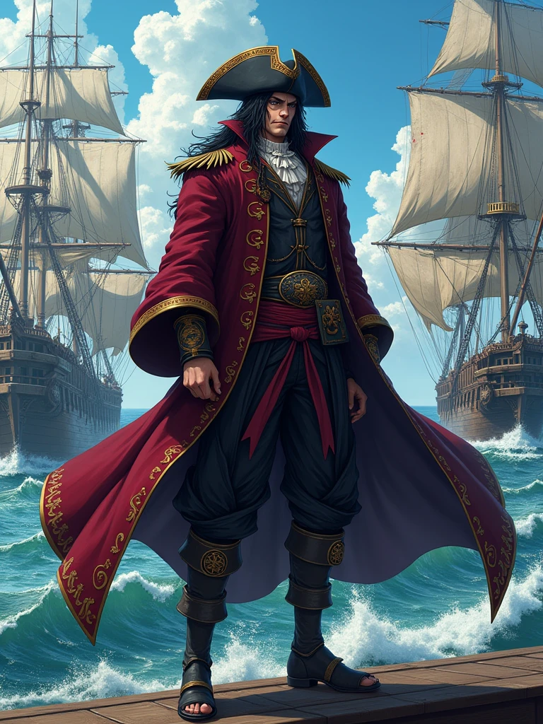 Madara Uchiha as Pirate Emperor in Naruto art style. - SeaArt AI