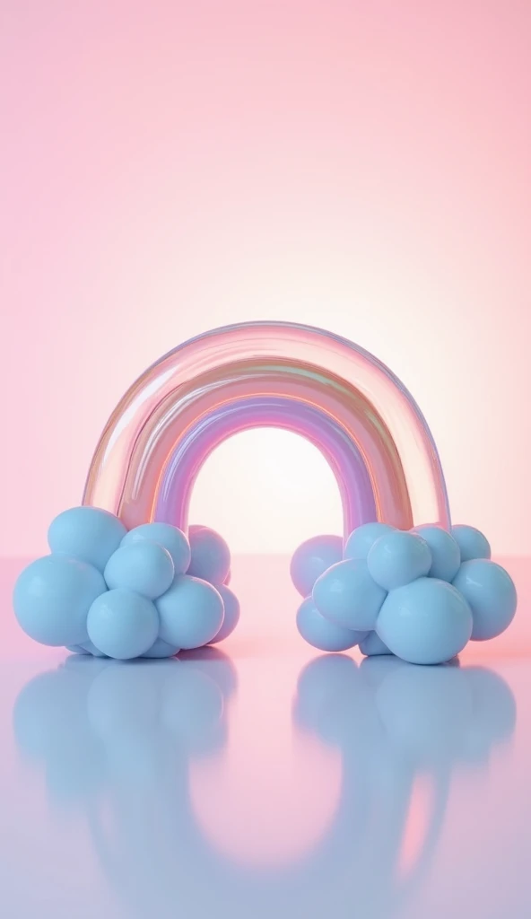 A glossy, glass object in the shape of a rainbow - SeaArt AI