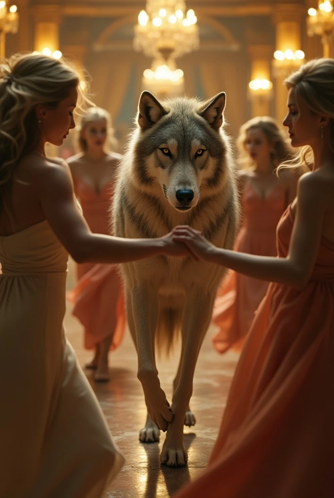 Imagine an alpha wolf dancing with several blondes on the way back in a ...