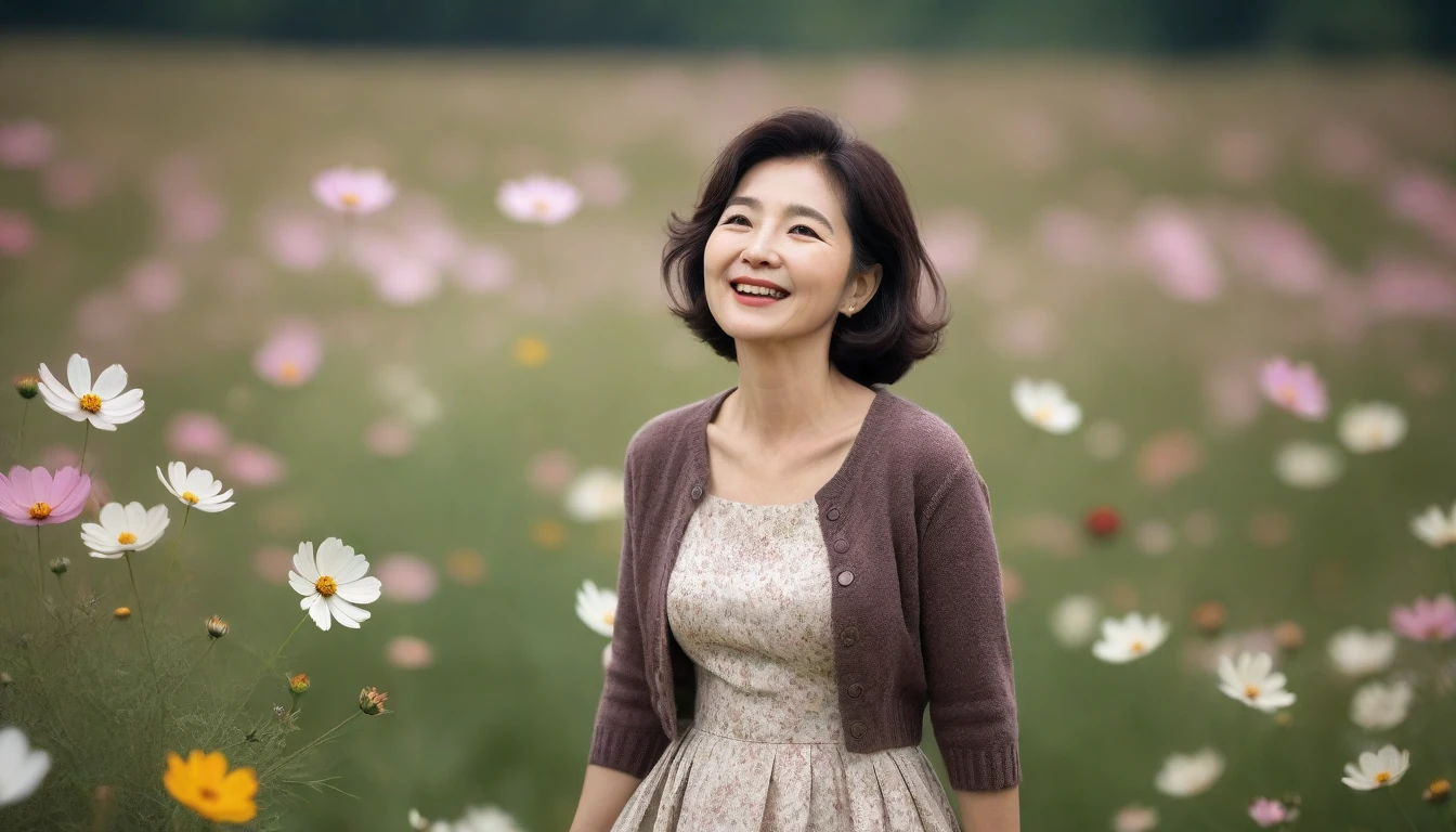 A beautiful, neat and compact woman in her 50s in Korea , Cosmos ...