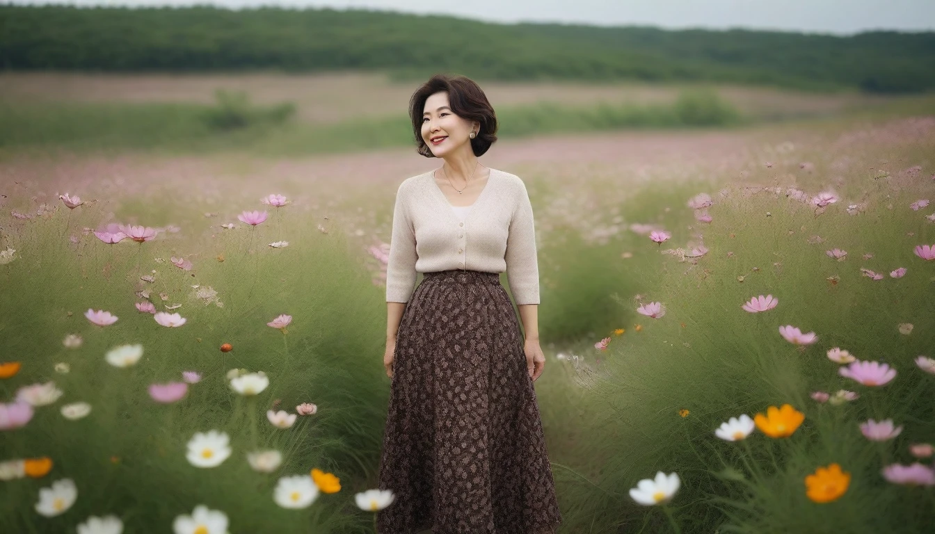 A beautiful, neat and compact woman in her 50s in Korea , Cosmos ...