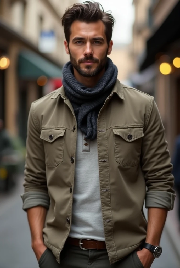 Muffler Shirt , for man - SeaArt AI