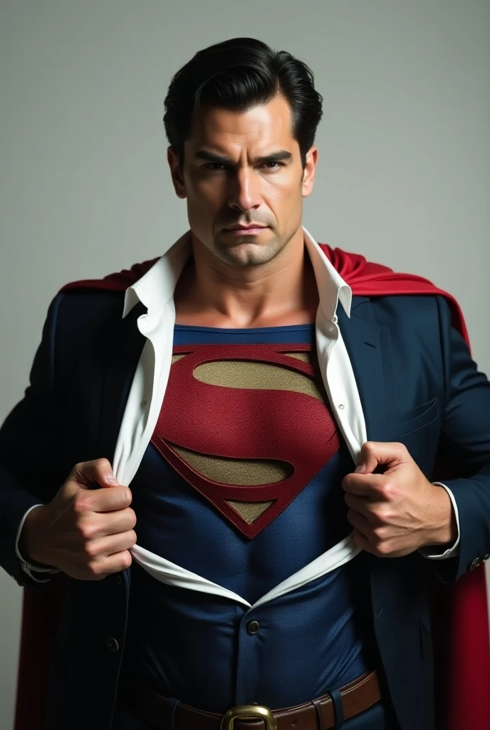 Hyper Realistic Professional Photo of a muscular Superman ripping open ...