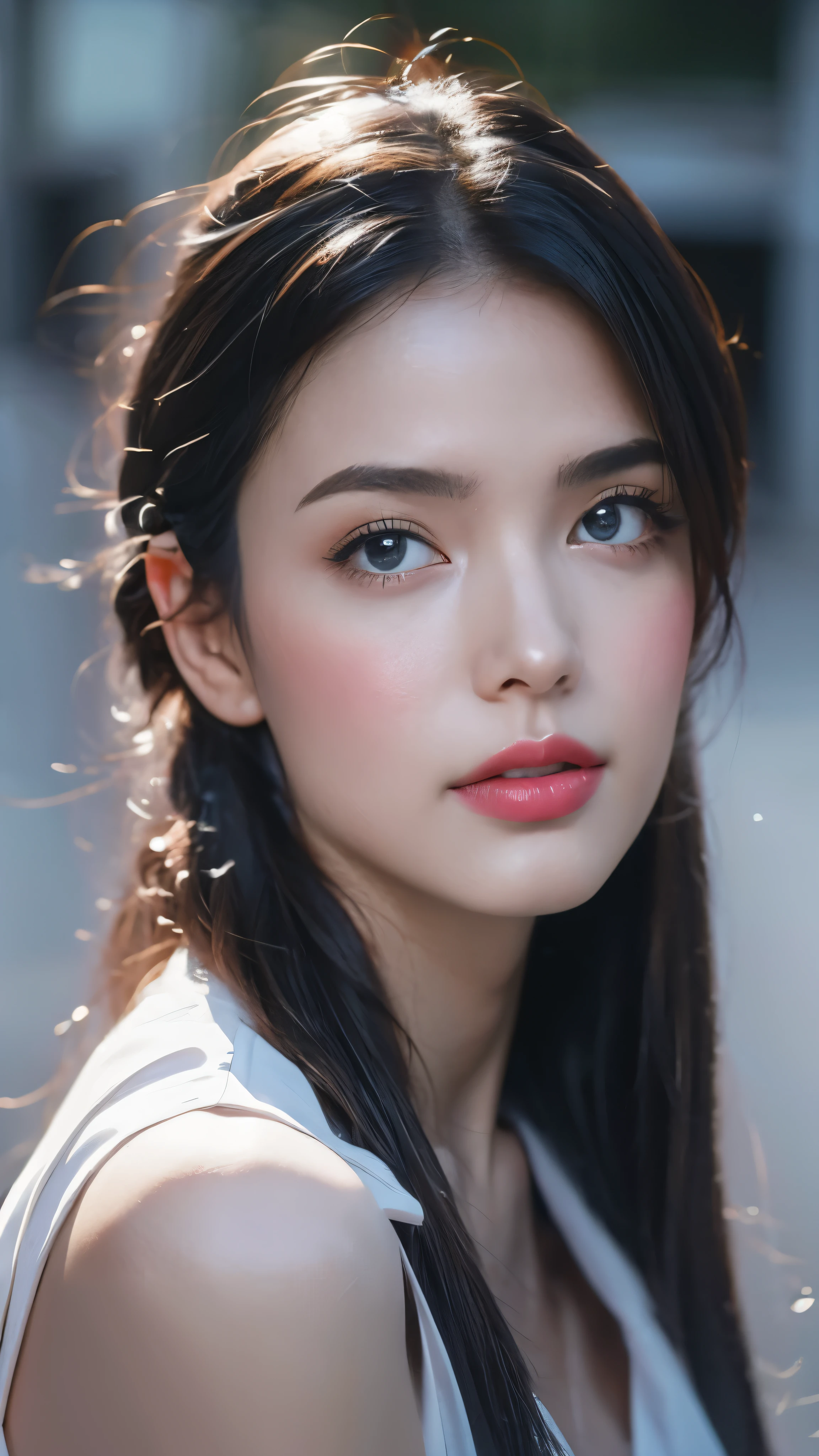Create a contemporary portrait of a person in the expressive and ...