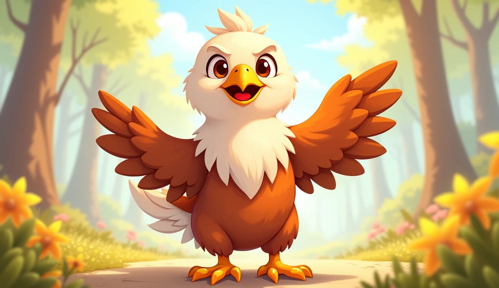 A cute eagle in animation - SeaArt AI