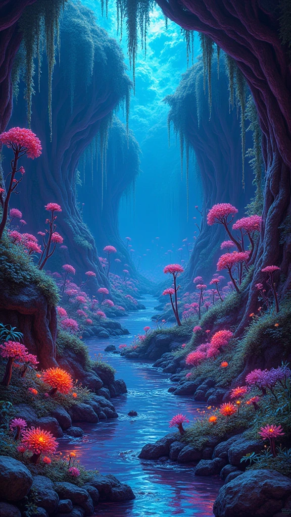 A meticulous painting that captures the ethereal glow of the ...