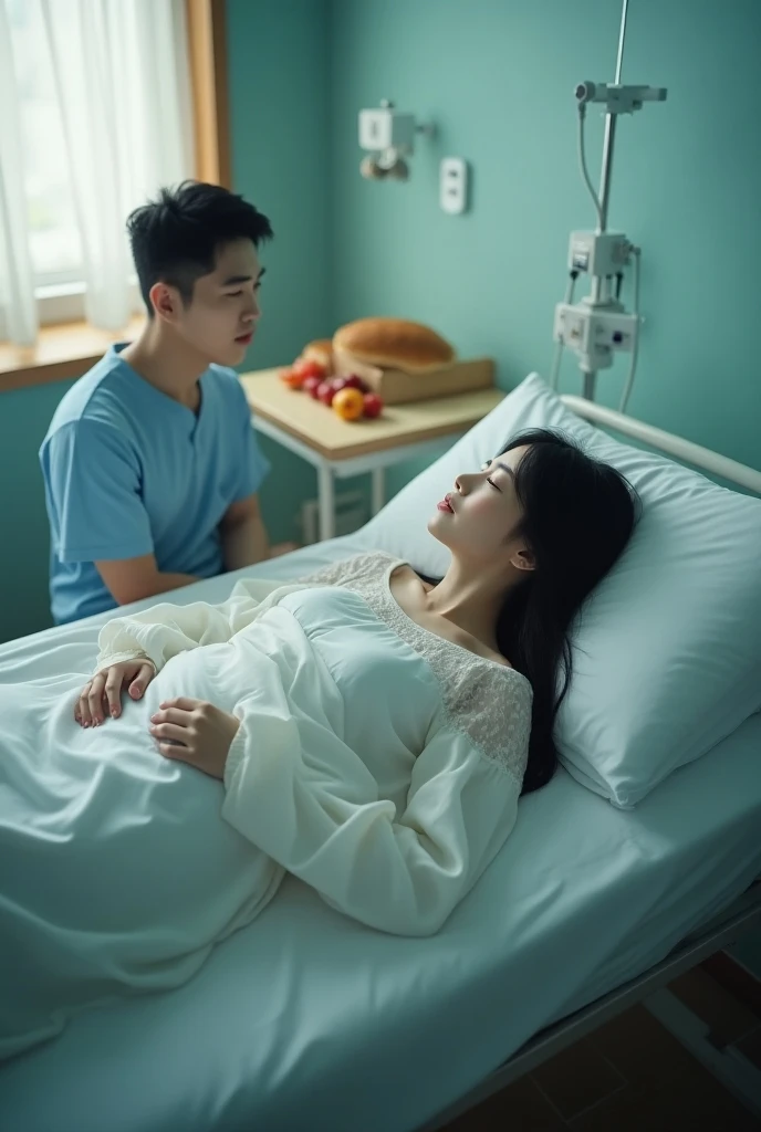 Hyper smooth realistic detail photo graphy of sicknes beautiful asian woman with - SeaArt AI