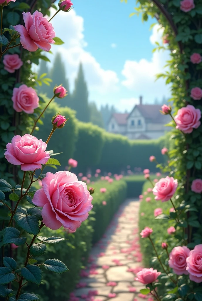 Purple rose garden - SeaArt AI