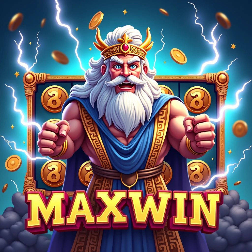 Cartoon zeus slot maxwin tittle - SeaArt AI
