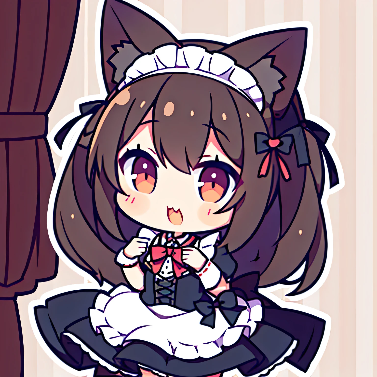 Maid girl with cat ears - SeaArt AI