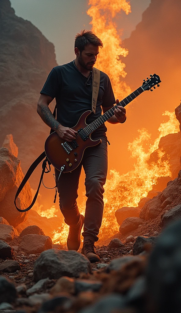 An uplifting rock track with powerful guitar riffs and driving rhythms ...