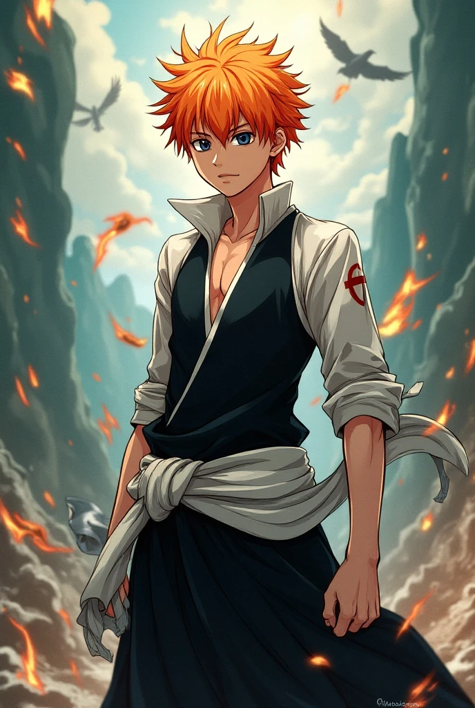 Bleach own chracter like ichigo - SeaArt AI