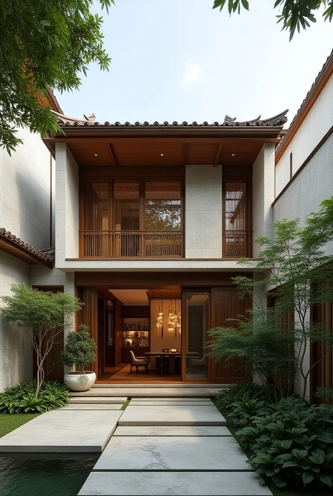 Create a modern home with Chinese features - SeaArt AI