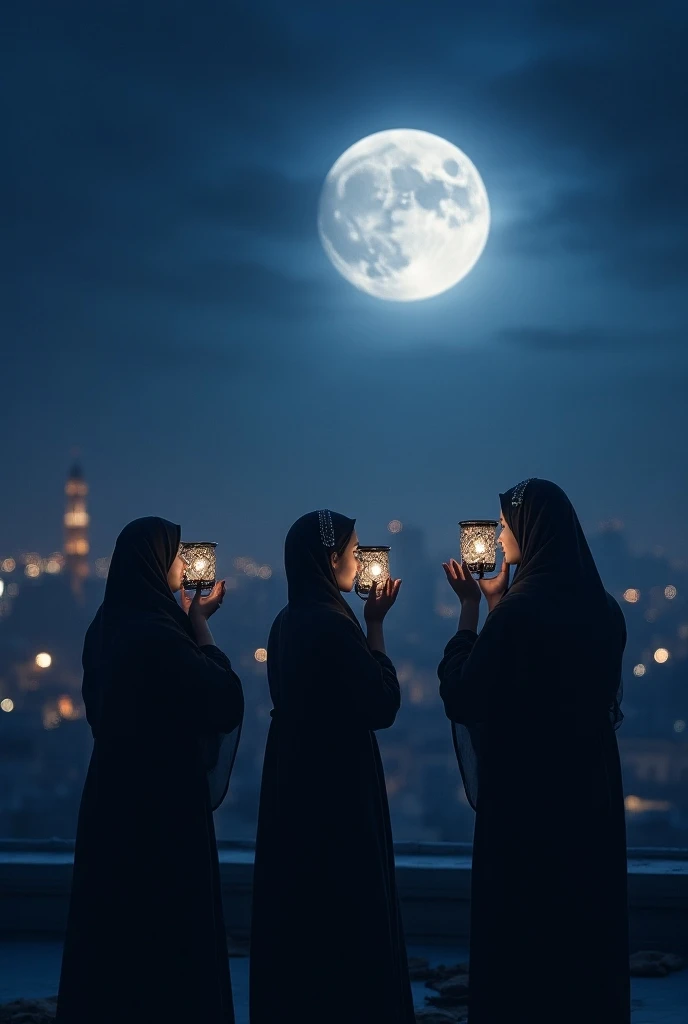 As the moon rises, a beautiful moonlit night unfolds. The women gather ...