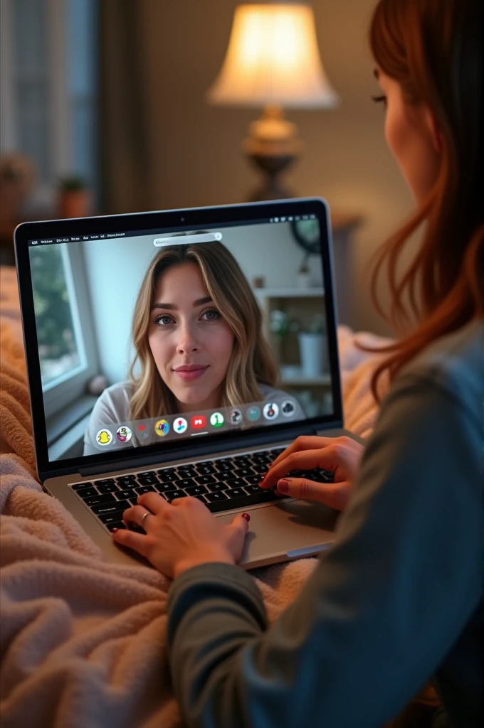 Snap chat call on laptop - SeaArt AI