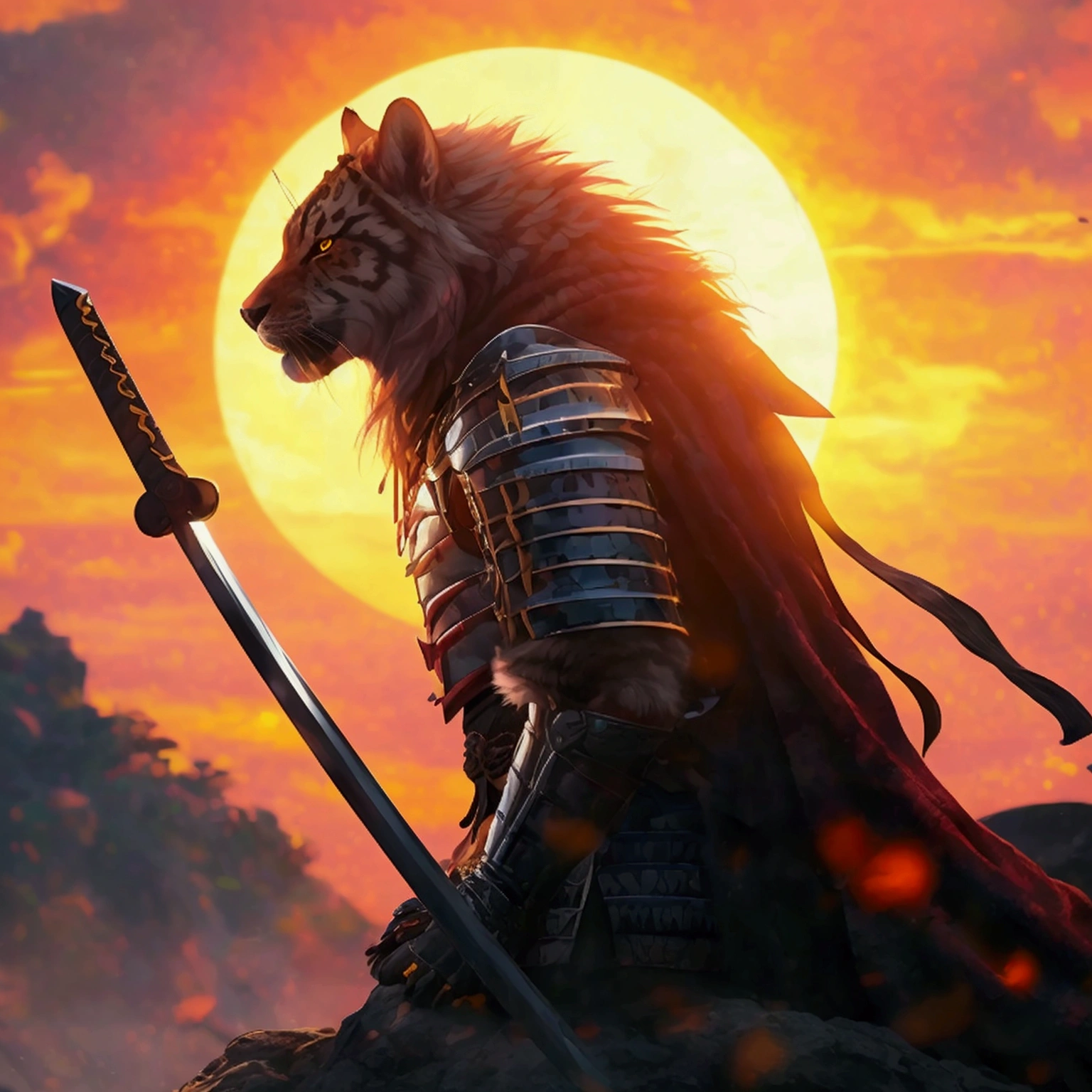 A majestic, realistic depiction of a fierce wild animal warrior - SeaArt AI