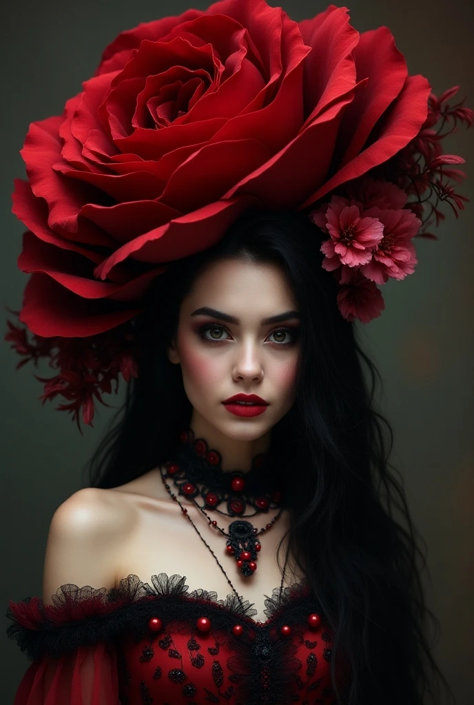 Beautiful girl with long dark hair , Characterized by Catrina wearing a ...