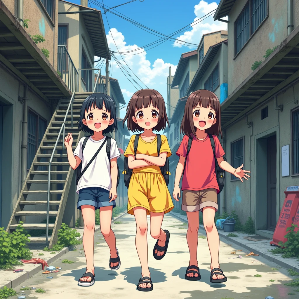(masterpiece、Detailed Anime)、(Three cute girls、Three elementary school ...
