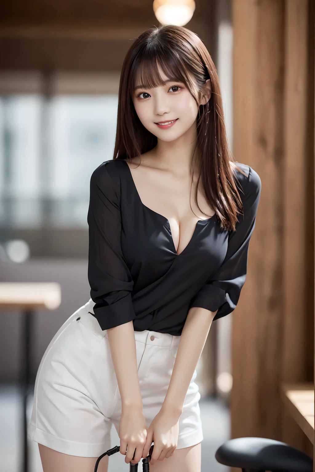 (Thin blouse : 1.5),Super mini shorts、Complex and beautiful eyes - SeaArt AI