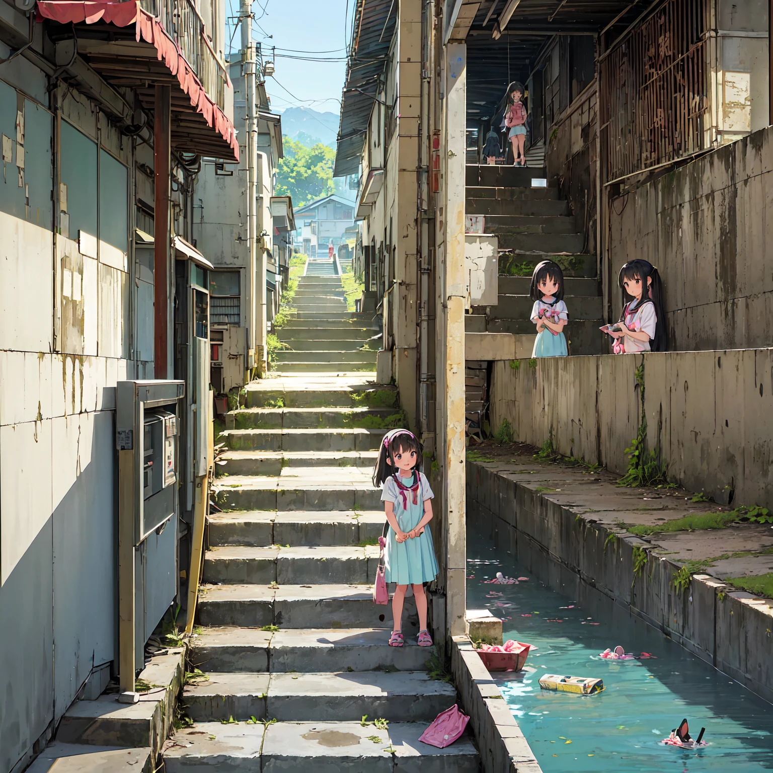 (masterpiece、Detailed Anime)、(Three cute girls、Three elementary school ...