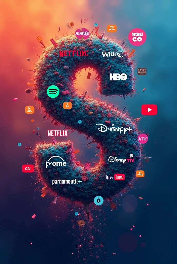 Netflix merged image, Spotify, disney +, HBO , amazon prime - SeaArt AI
