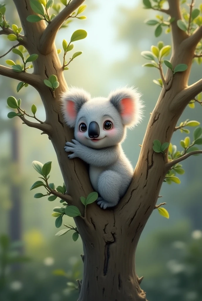 cute koala on a tree、eucalyptus tree - SeaArt AI