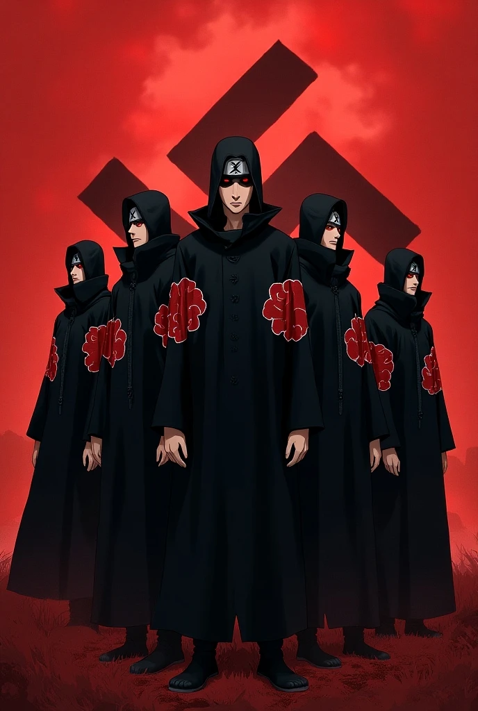Combine Akatsuki and nazi Germany flag - SeaArt AI