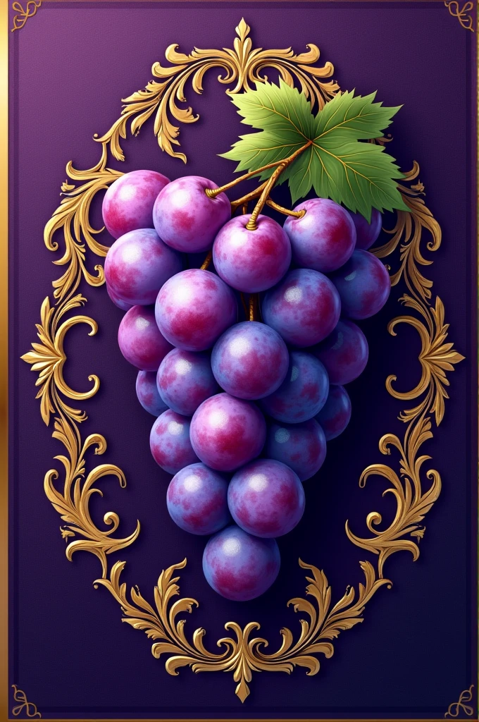 Grape juice label with purple and gold colors - SeaArt AI