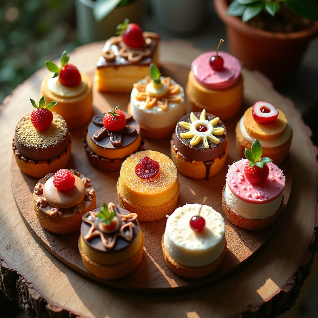 a series of delicious delicious cakes , various textures and flavors ...