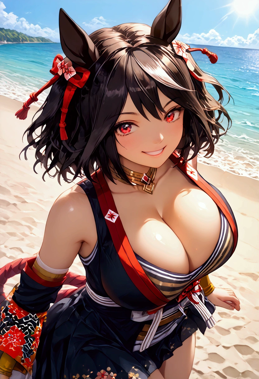 (((Kitasan Black)))、(Black Hair)、( short hair)、(((Horse' - SeaArt AI