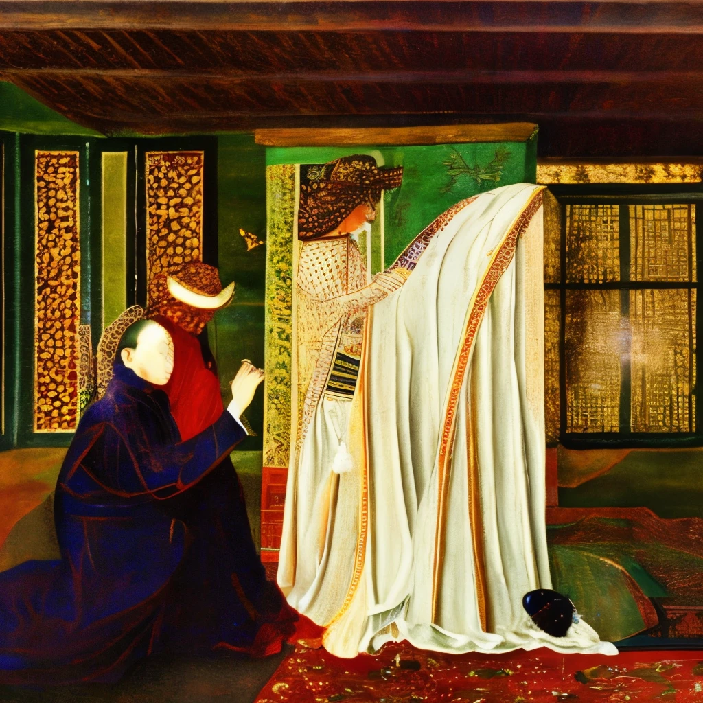 Countless long cocoons cover the ghost's surface、Long eyebrows grow ...