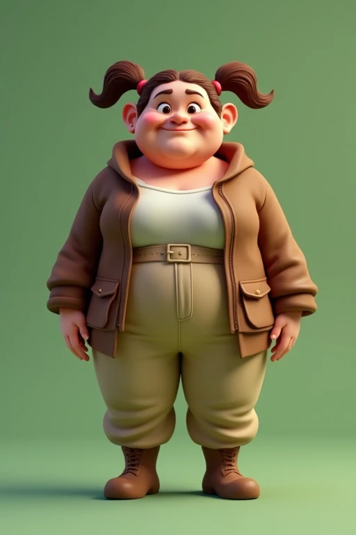 Front portrait, 3D animation style, full length, standing, female dwarf ...